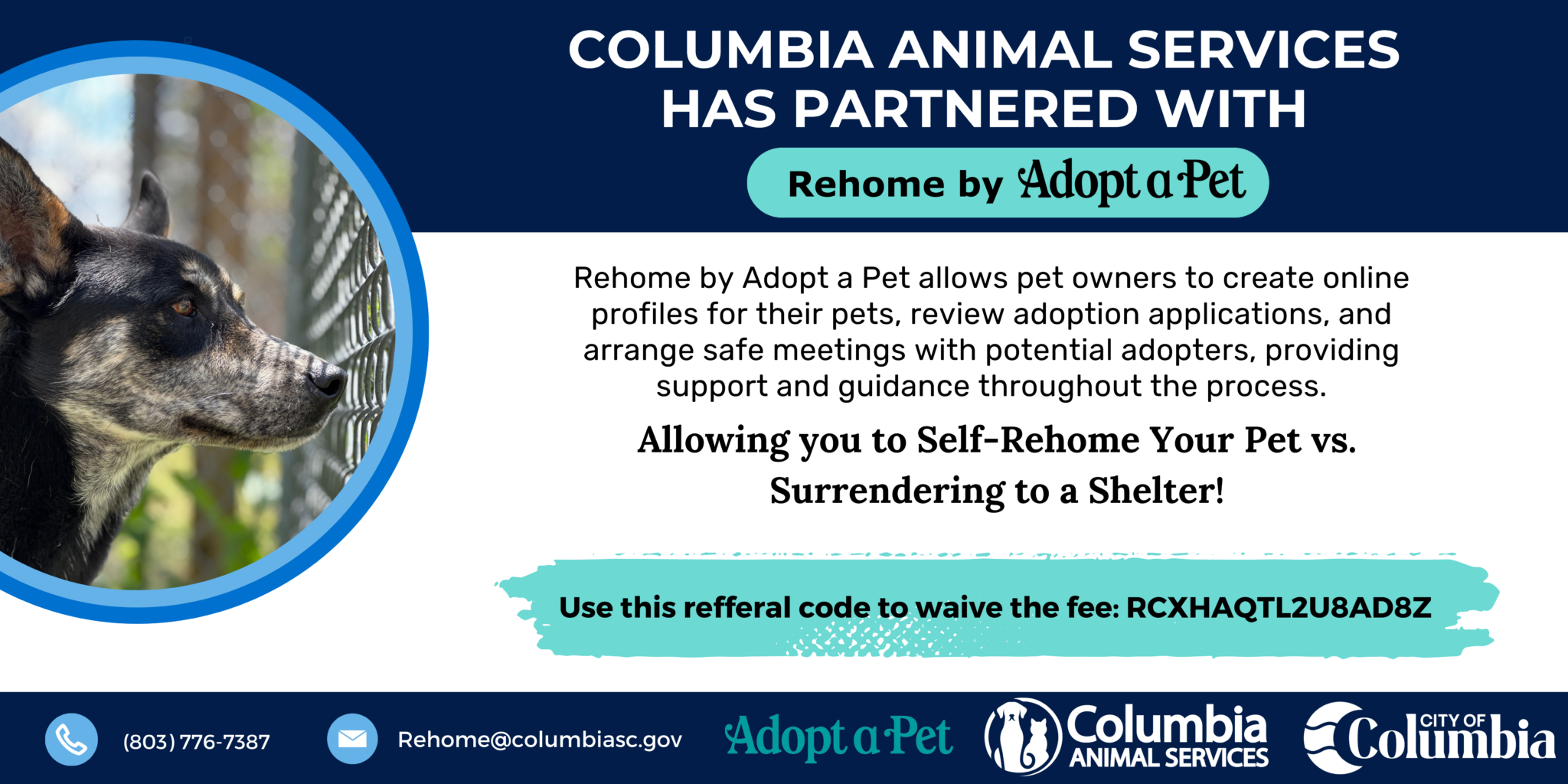 Rehome Your Pet - City of Columbia - Animal Services