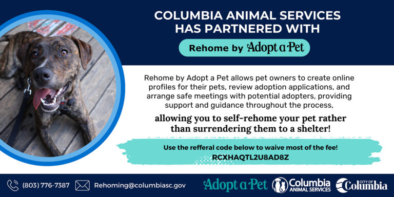 Rehome Your Pet - City of Columbia - Animal Services